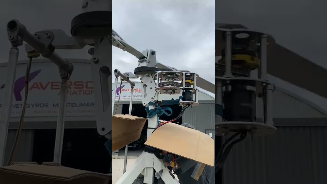 8.7 m Averso rotor gyroplane electric pre-rotation test - YouTube