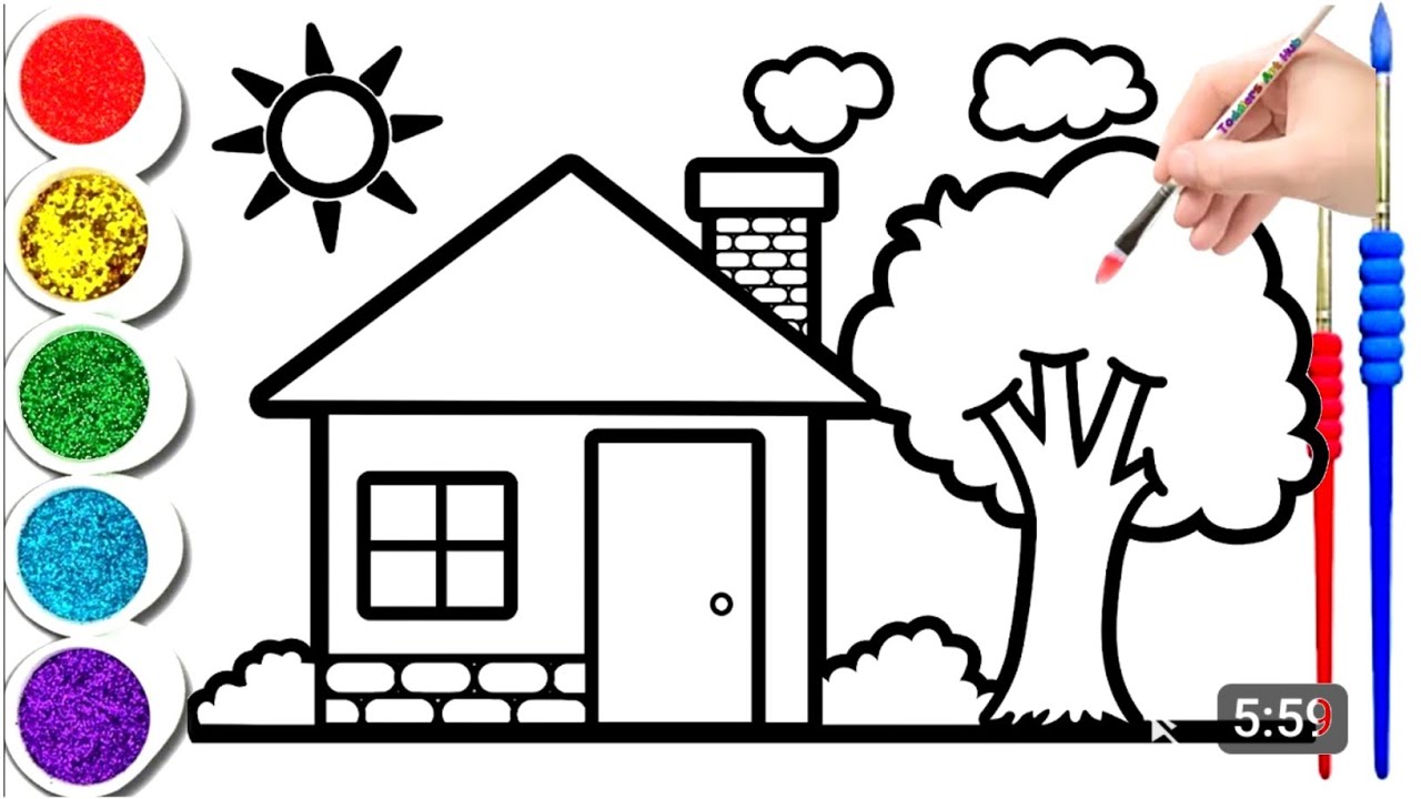 HOW TO DRAW A HOUSE EASY | Drawing House form Shapes - YouTube