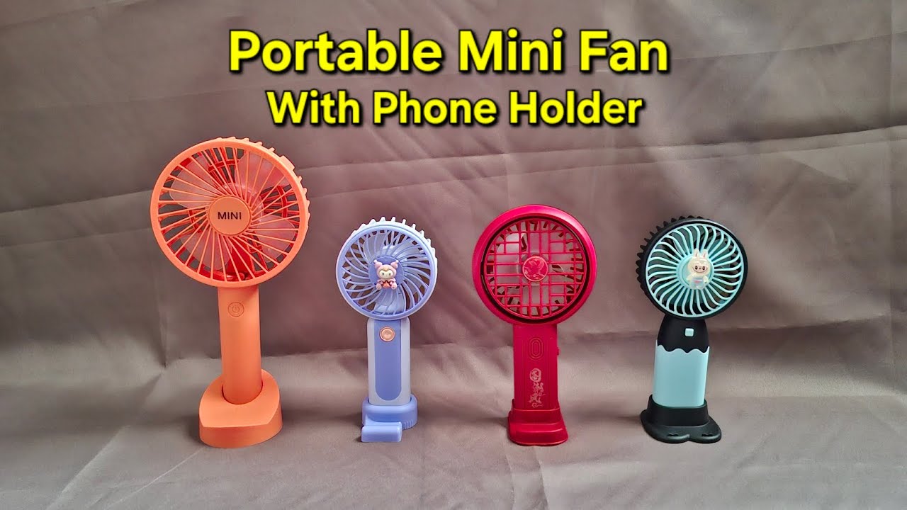 Unboxing & Review 4 Any Portable Mini Fan's With Phone Stand - YouTube