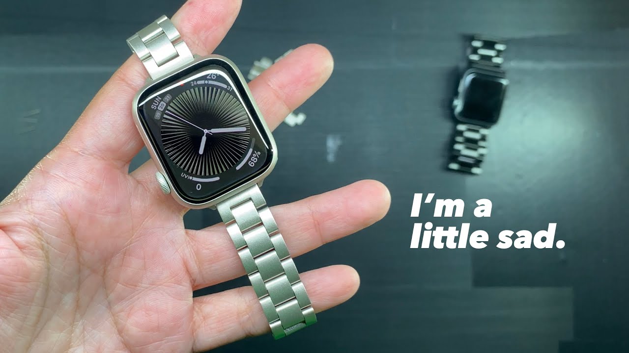 Unboxing and adjustment of a metal link band (Apple Watch Series 9 ...