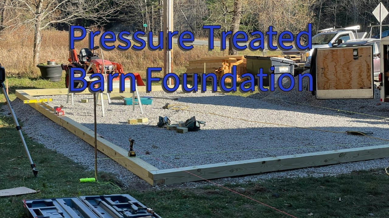 Getting Started On Our New Post and Beam Barn. Gravel pad and PT Foundation - YouTube