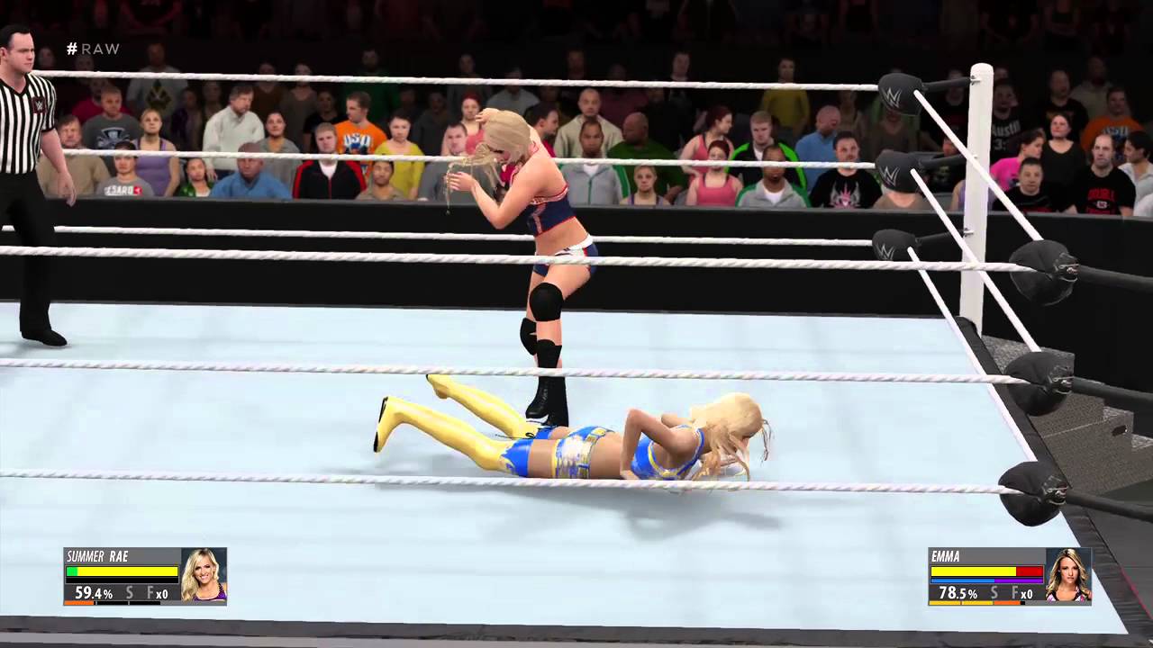 WWE 2K16 Raw Summer Rae vs Emma - YouTube