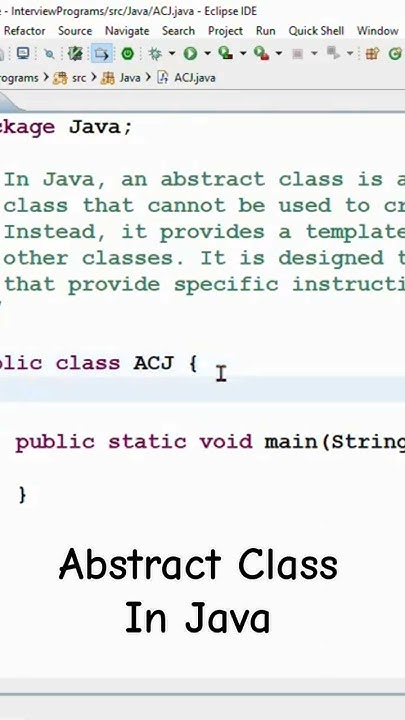 #java Abstract Class #CodeJiffy - YouTube