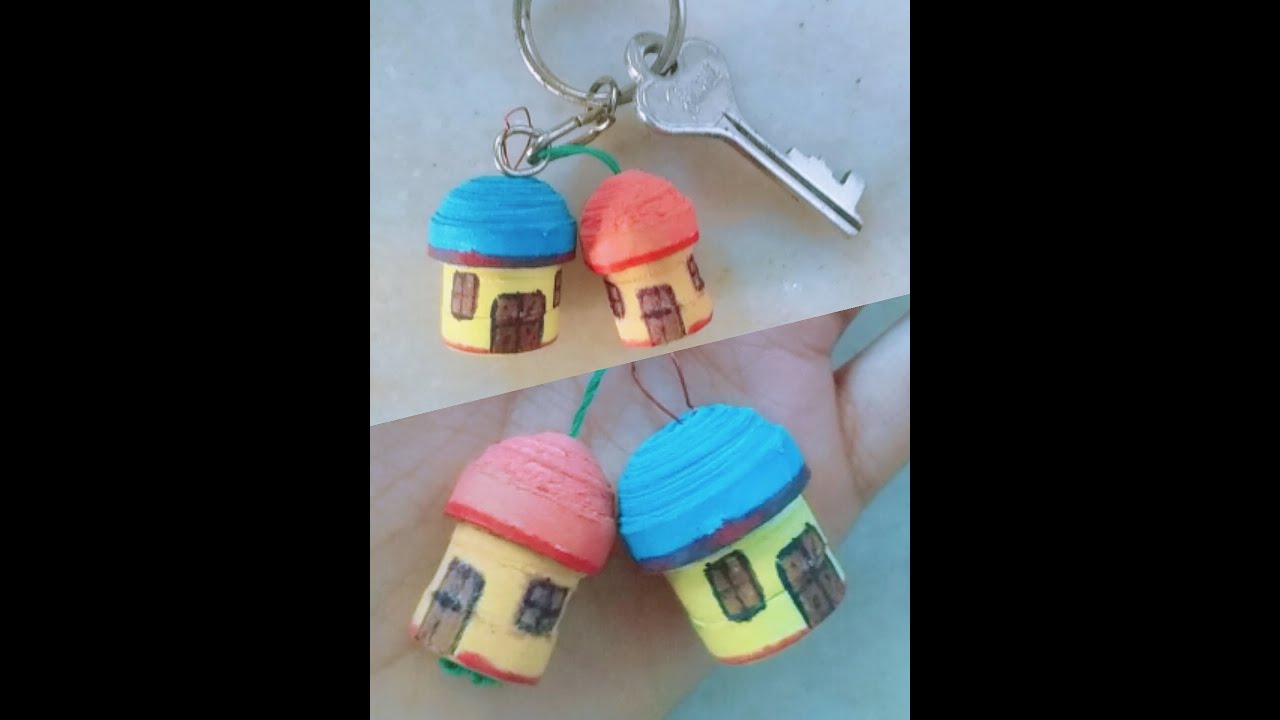 DIY-Quilled House Key-chain / Beautiful and easy to make. - YouTube