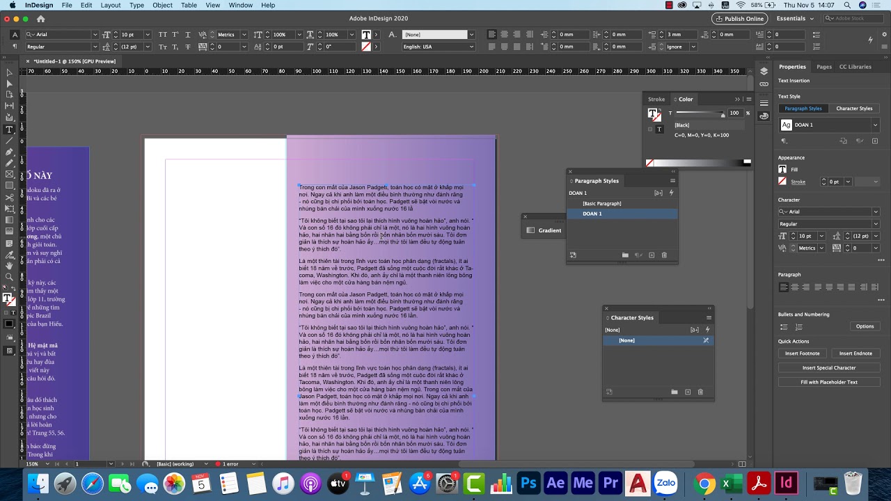 INDESIGN LAB 2 1 Character Style, Paragraph style - YouTube