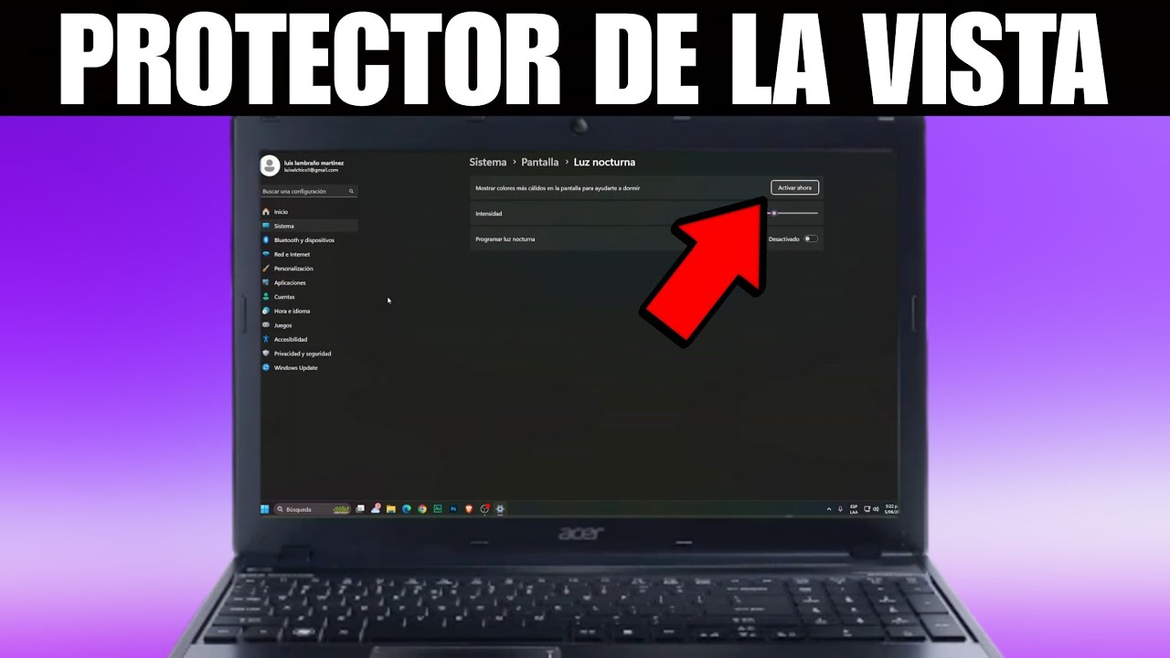 COMO ACTIVAR EL PROTECTOR DE LA VISTA EN PC Y QUE NO TE DUELAN LOS OJOS ...