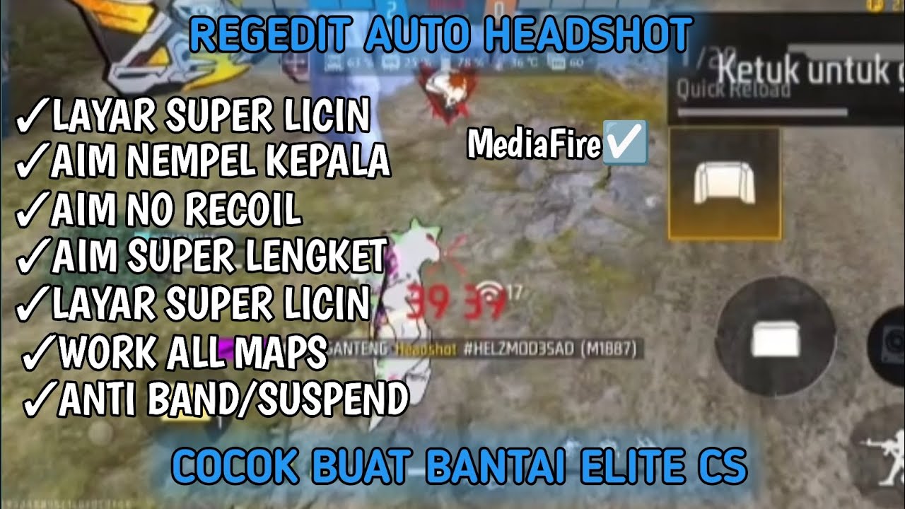 REGEDIT FF NOXXA ORI/MAX TERBARU AUTO HEADSHOT,AIM LOCK,SUPER LICIN ...