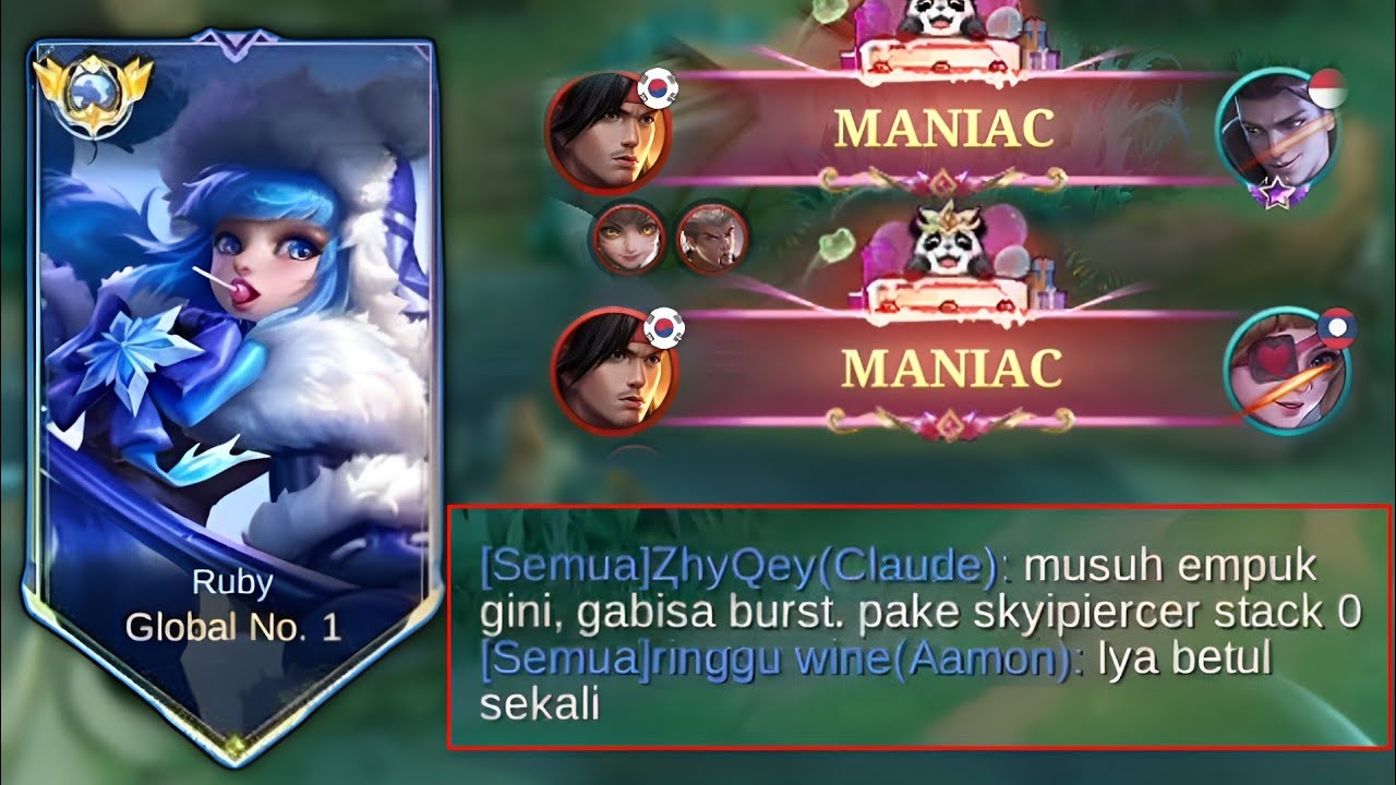 Ruby Vs Yi Sun Shin 2X Maniac!! + Hyper Afk - YouTube