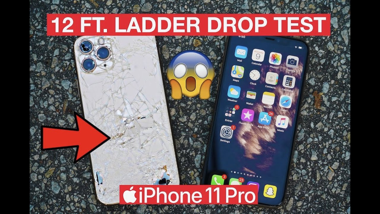 New iPhone 11 Pro 12 Foot Ladder Drop Test / WILL IT SURVIVE? - YouTube
