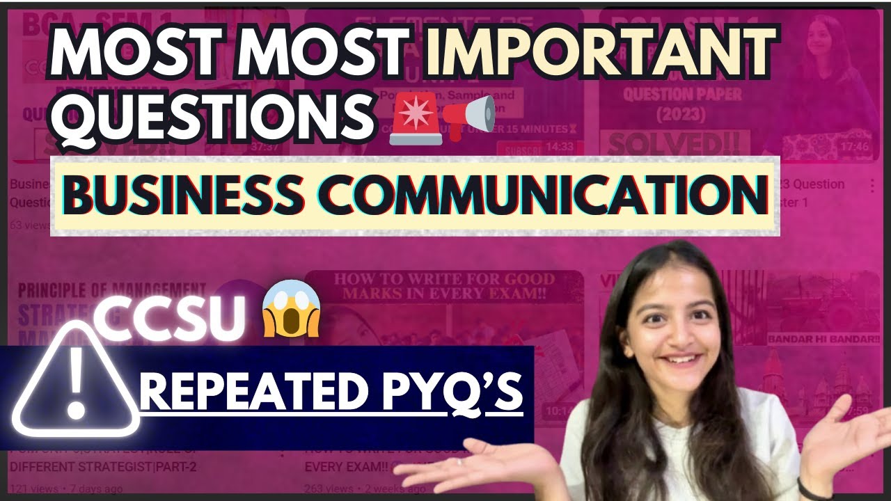 Most Important Questions for Business Communication | Repeated CCSU ...