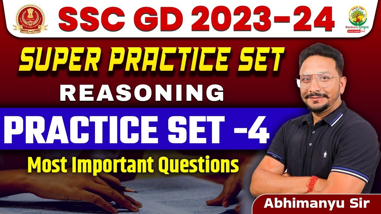 🔴Practice Set 4 | Reasoning Super Practice Set | SSC GD Reasoning | SSC ...