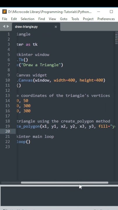 Drawing Triangle With Tkinter In Python Shorts Tutorial Viral