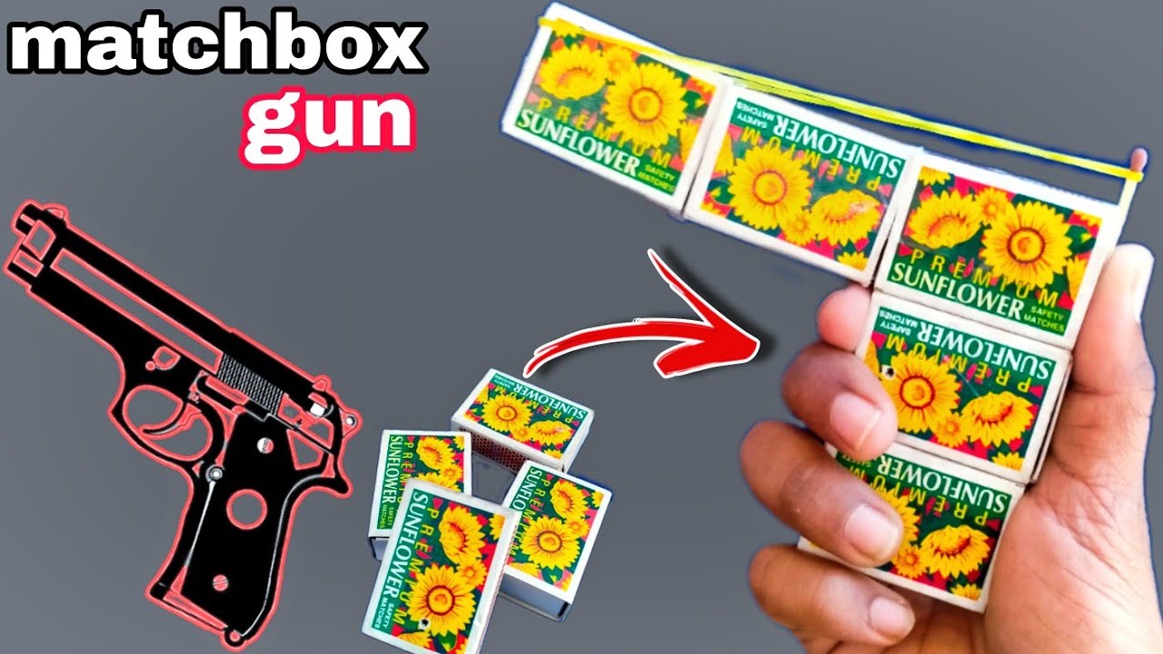 how to make a matchbox gun 😱 simple craft with matchbox - origami ...