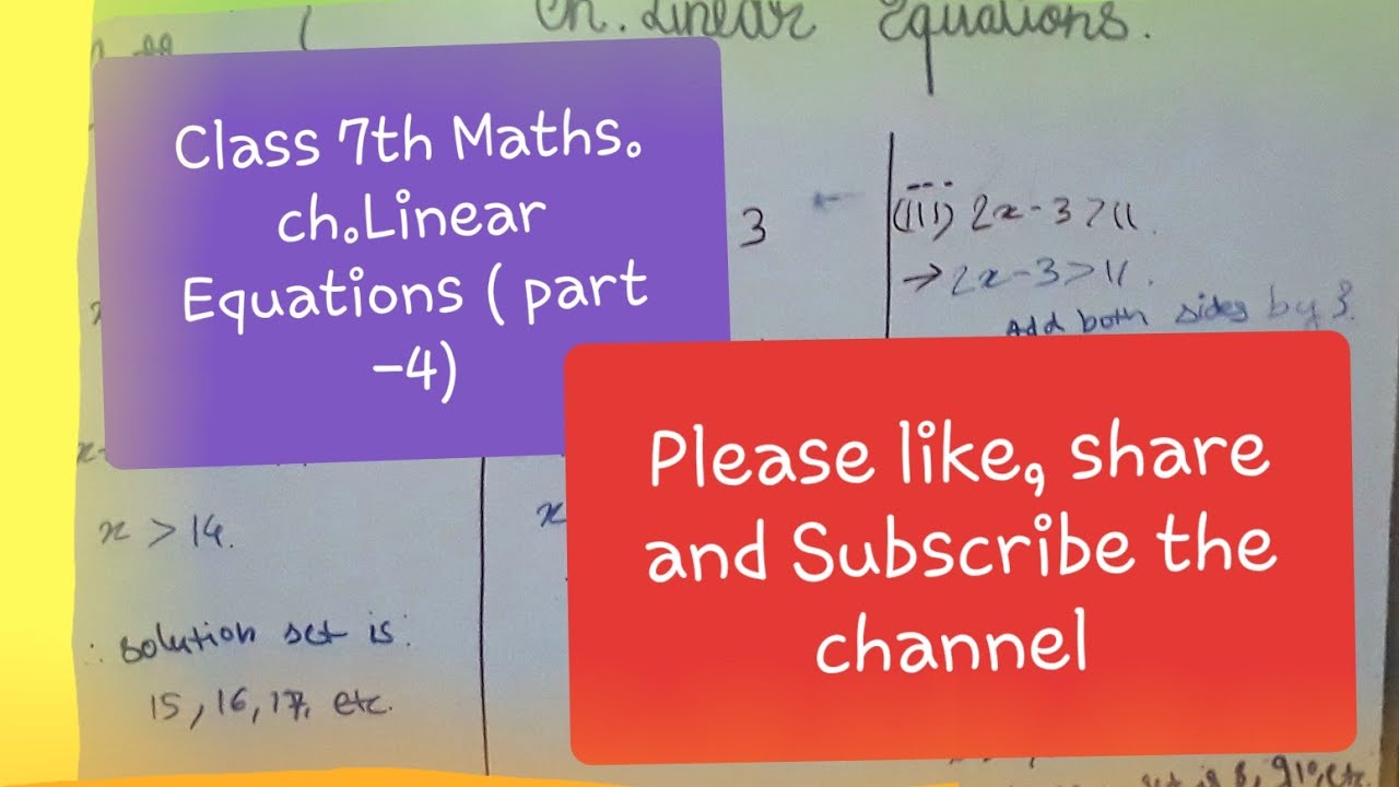 Class 7th Maths. Ch. Linear Equations (part-4)#video - YouTube