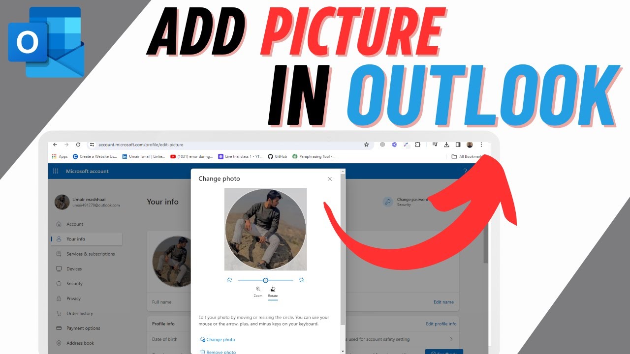 How To Add/Change Profile Picture In Outlook - Easy Guide - YouTube
