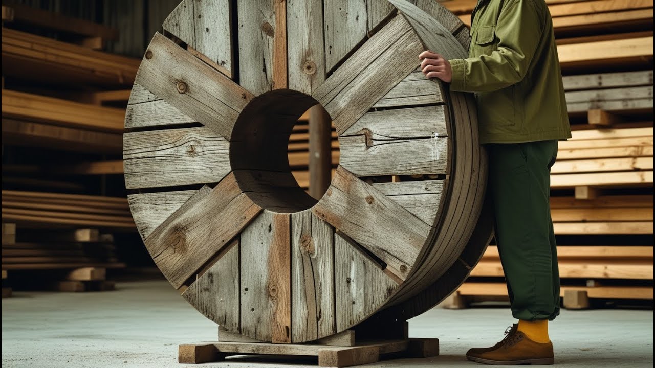 Great Idea with Recycled Wood From Electric Cable Rolls - YouTube