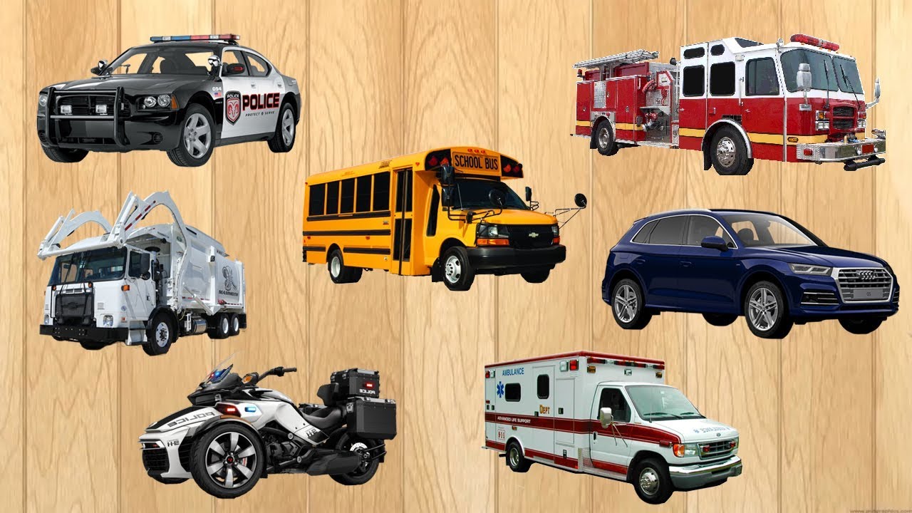 Learn Street Vehicles for Kids Children | Police Car, Fire Truck ...