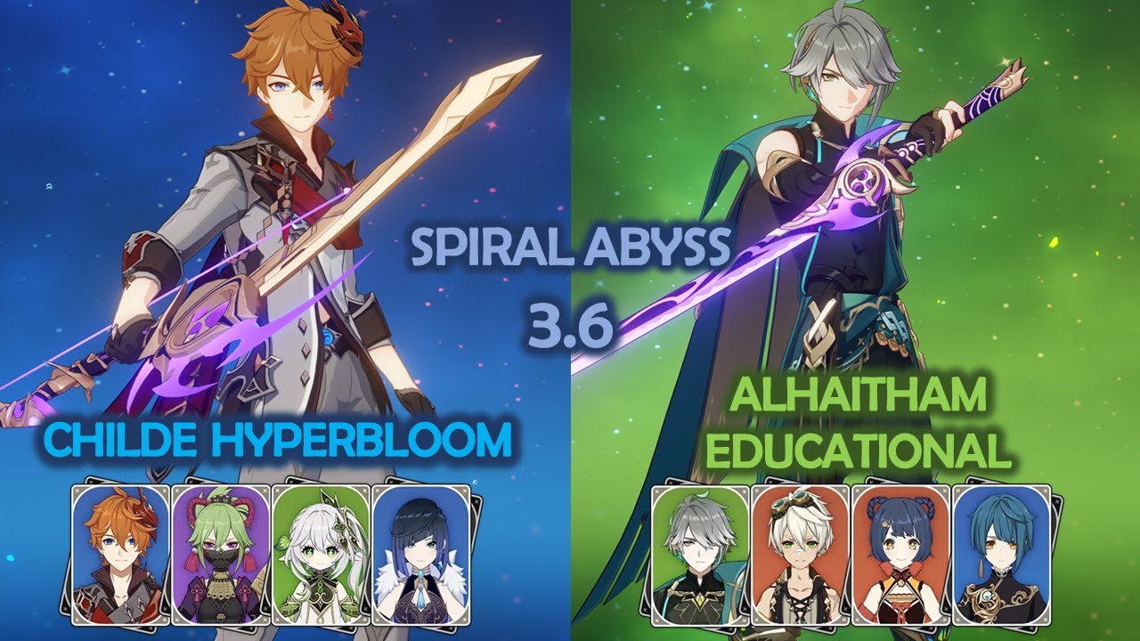 3.6 Abyss Childe Hyperbloom & Alhaitham Educational Genshin Impact ...
