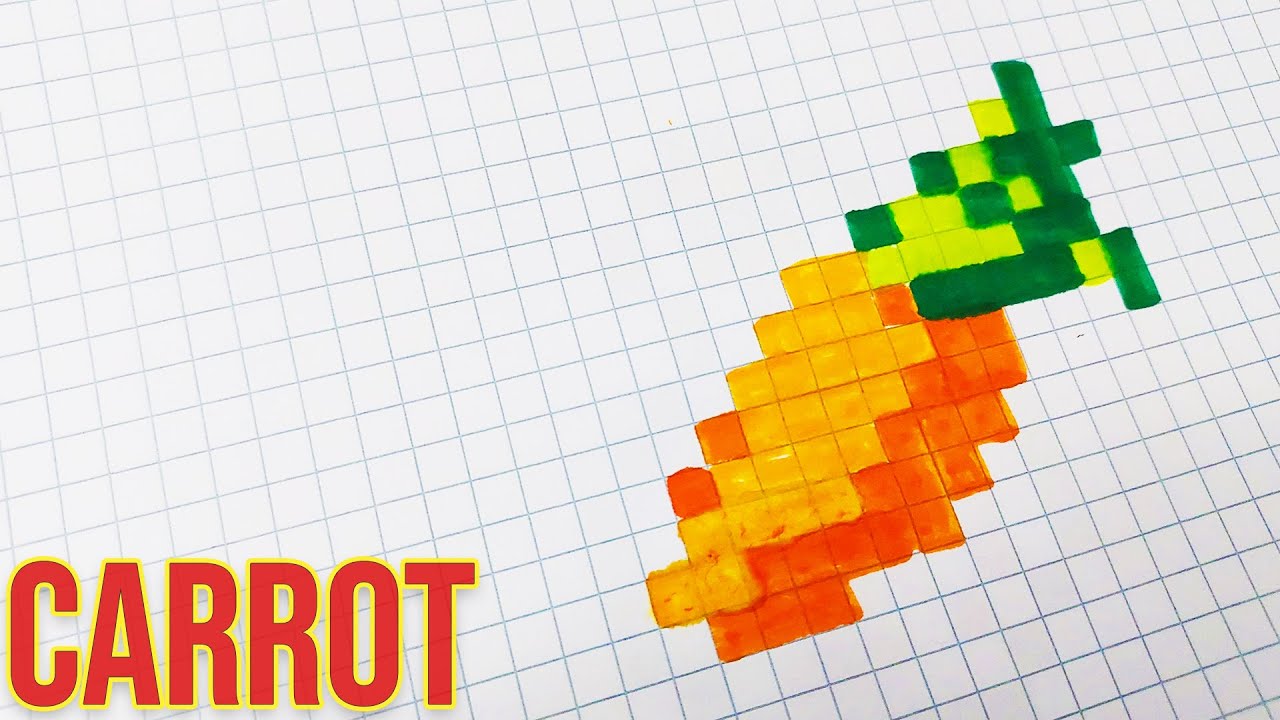 How to Draw Carrot (Minecraft) - Drawing Carrot - Handmade Pixel Art ...