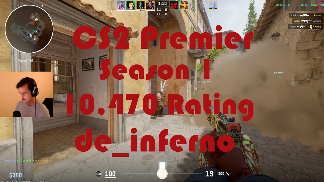 CS2 Premier Matchmaking - Season 1 - 10,470 Rating - de_inferno - YouTube