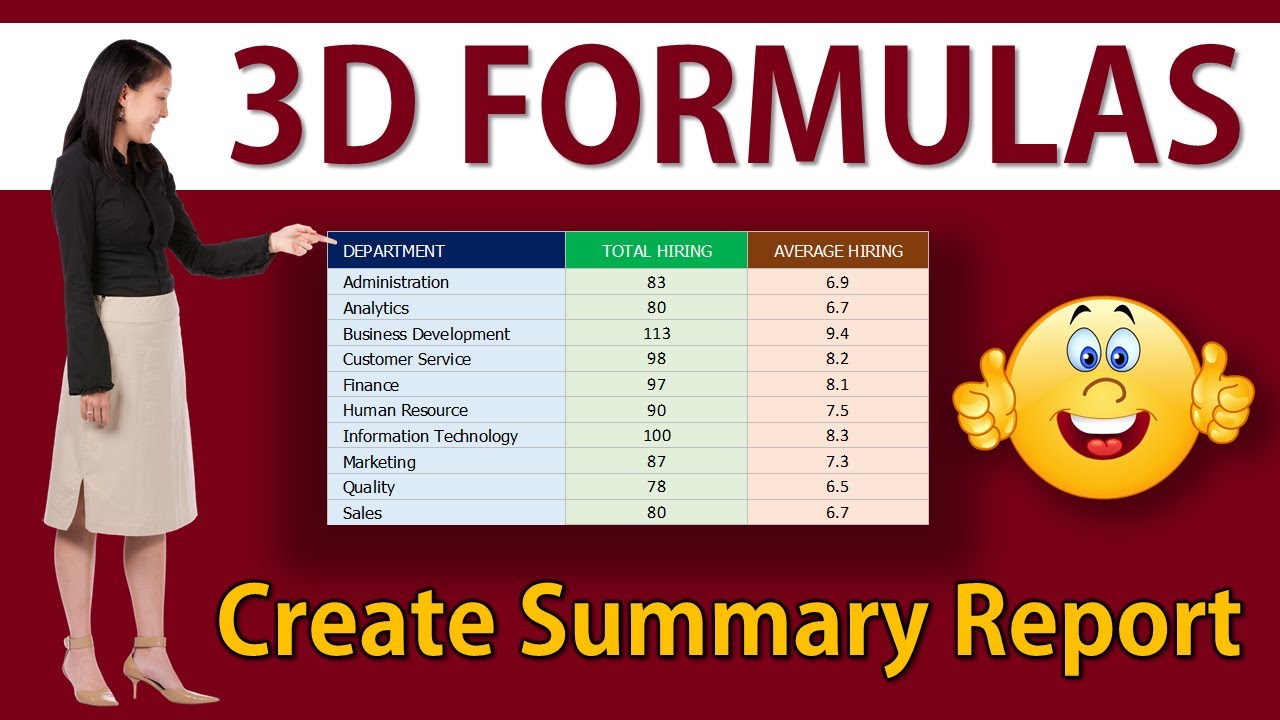 Create Summary Report using 3D Formulas in Excel | Vivekananda Sinha ...