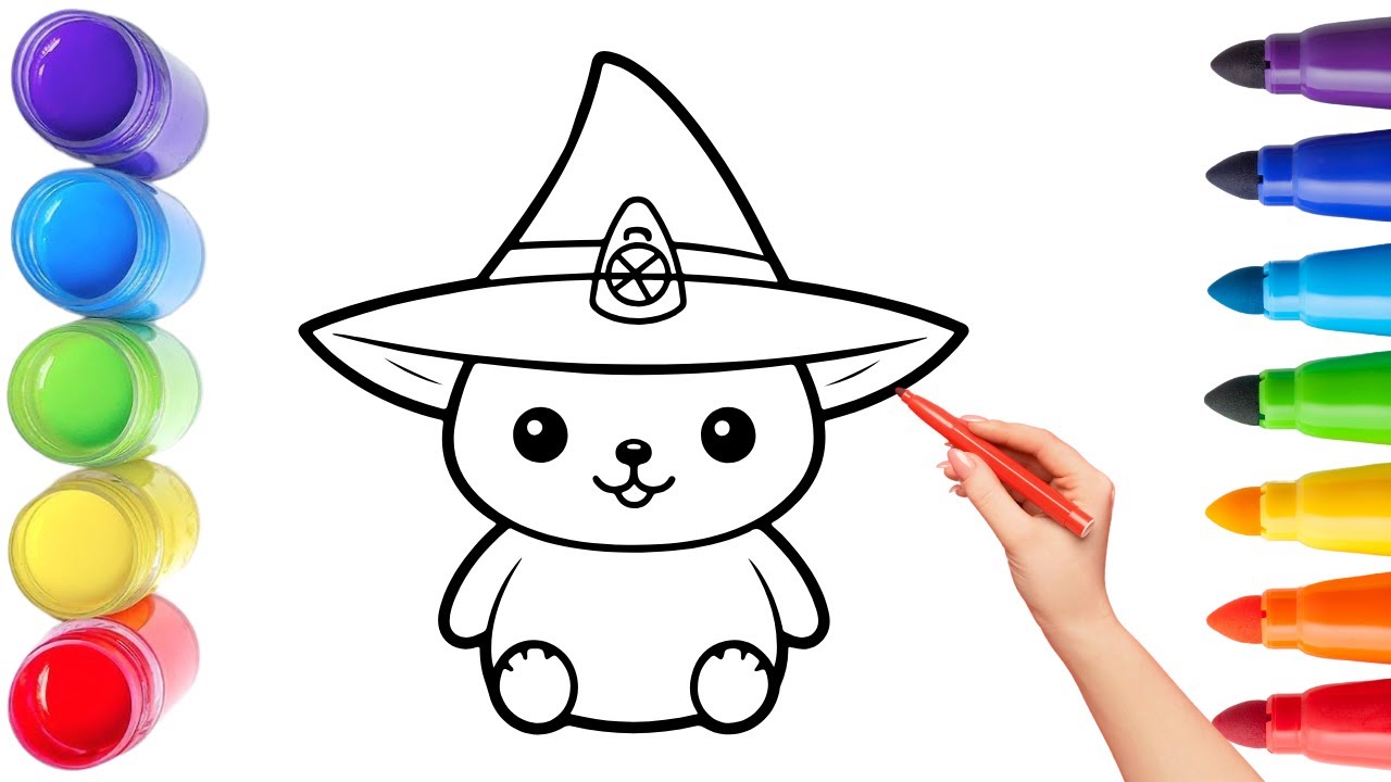 How To Draw cute Mascot Character Drawing, Painting & Coloring For Kids ...