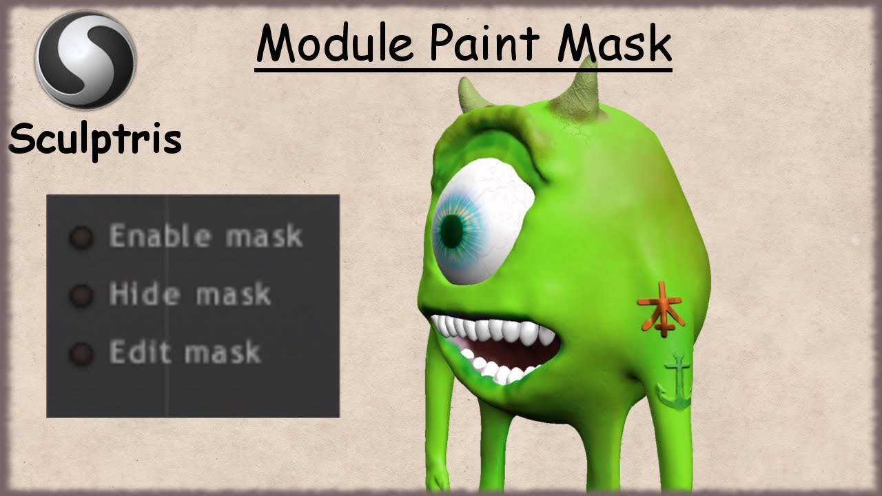 Sculptris - 22 - Module paint Masque / Mask - YouTube