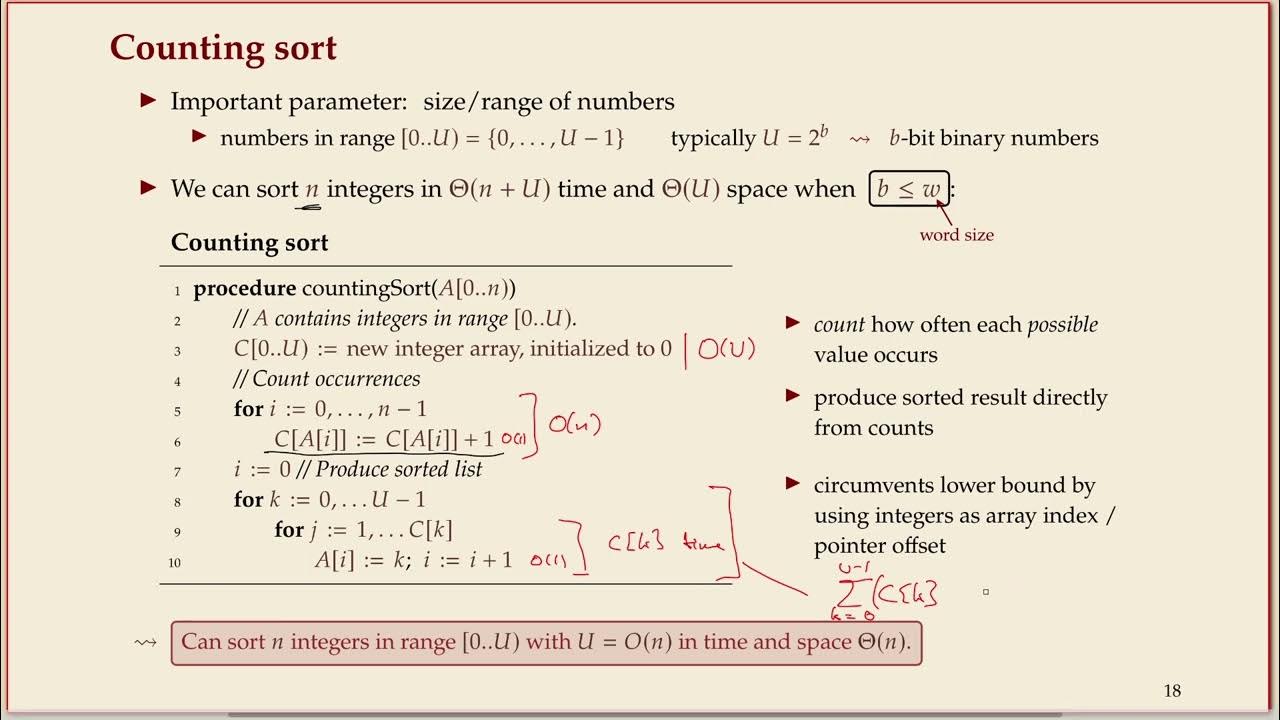 COMP526 (Fall 2023) 3-4 §3.4 Integer sorting - YouTube