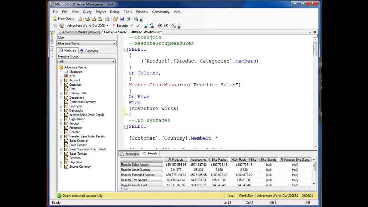 Microsoft MDX Crossjoin Function - YouTube
