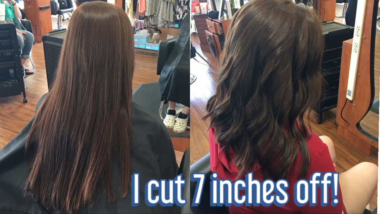 I cut 7 inches of hair off *not clickbait* - YouTube