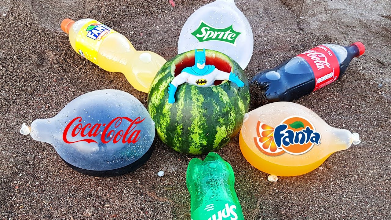 Experiment ! Watermelon, Stretch Batman, Fanta, Cola, Mirinda, Sprite ...