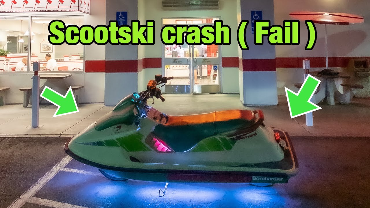 Scootski crashed into my fence - YouTube