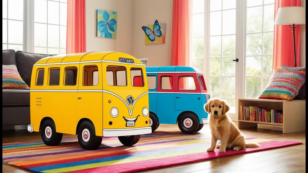 The Wheels on the Cardboard Bus | Fun Sing-Along Nursery Rhyme for Kids ...