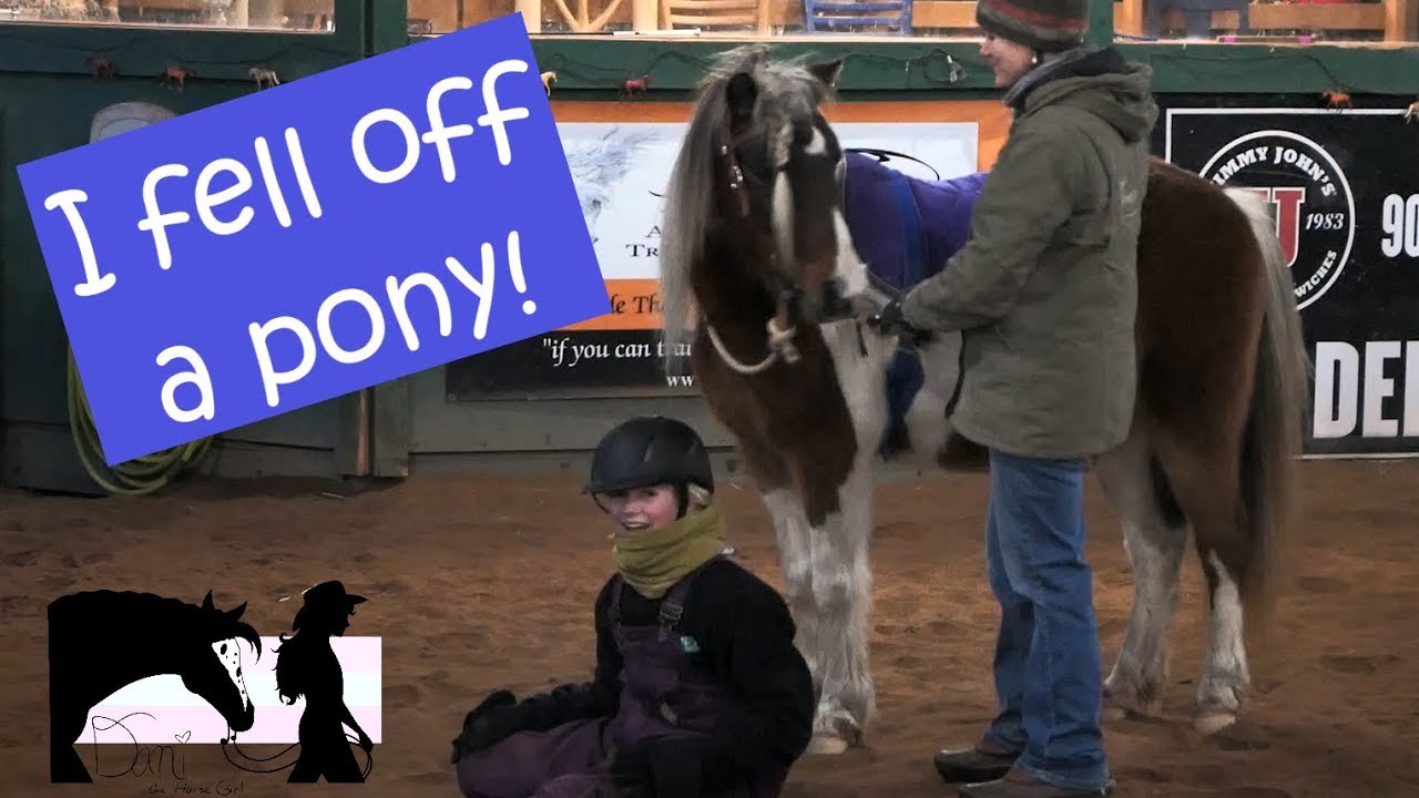 I fell off a Pony!! - Riding Lesson on Bear - YouTube