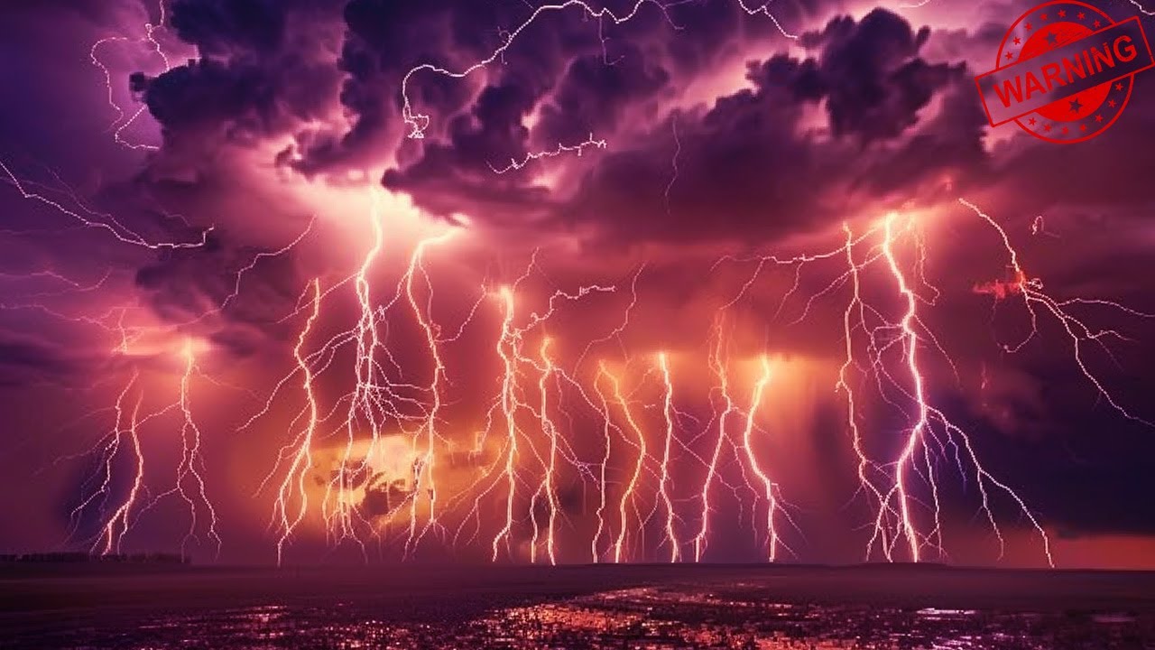 Terrible Thunderstorm Sounds with Rain, Lightning Strikes & Strong ...