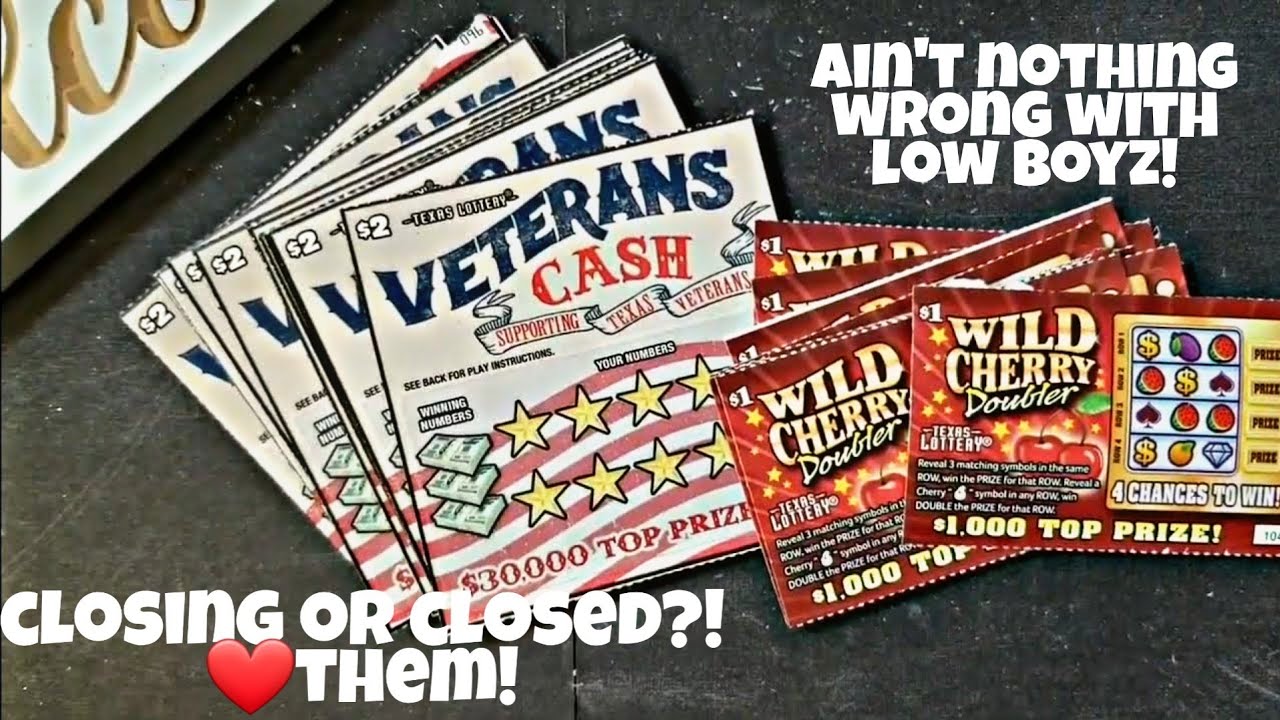 Texas Lottery Scratch Off Tickets: $1 wild cherry doubler $2 veterans ...