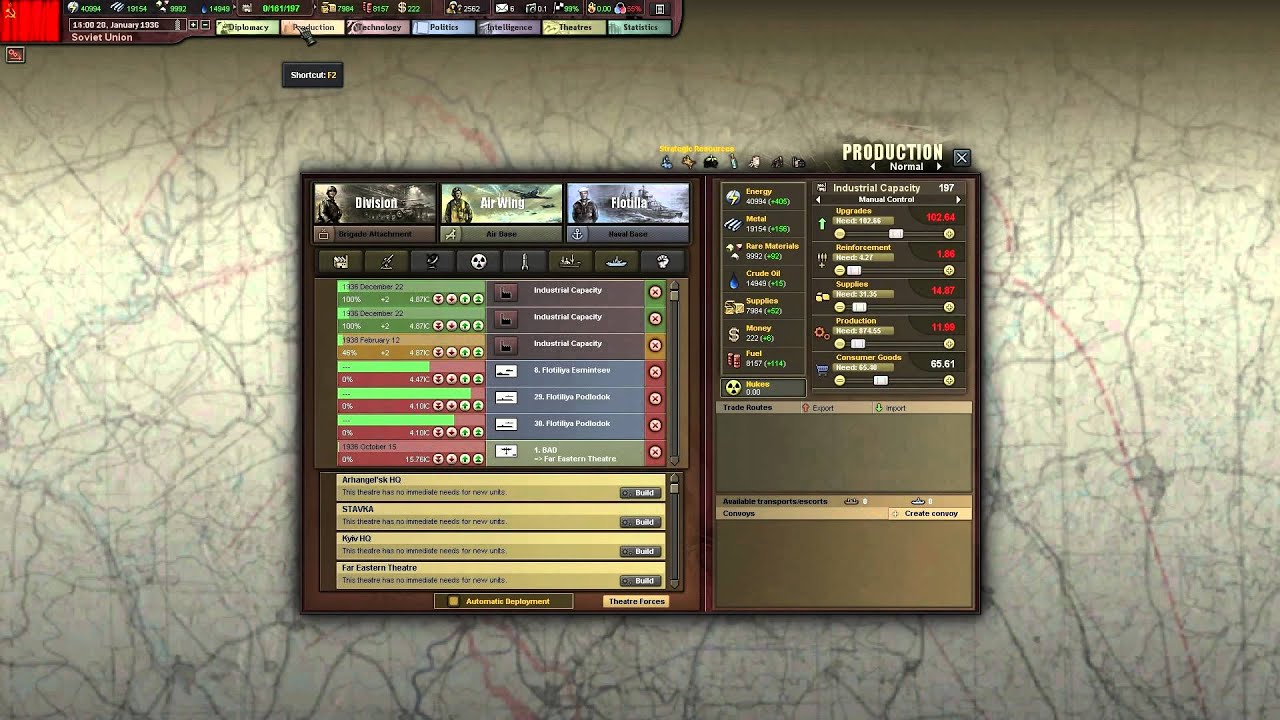 Hearts of Iron 3 gameplay soviet union getting started part1 - YouTube