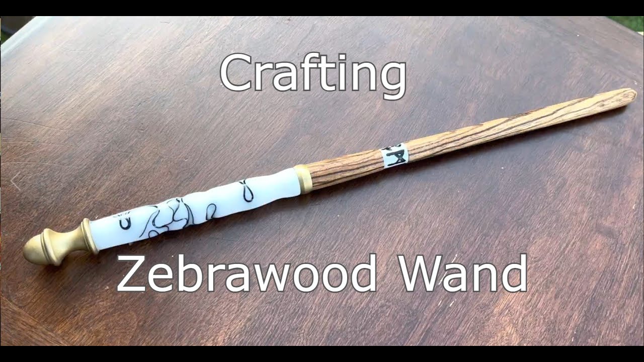 Making a Zebrawood Wand (Black and White Marble Resin Handle) - YouTube