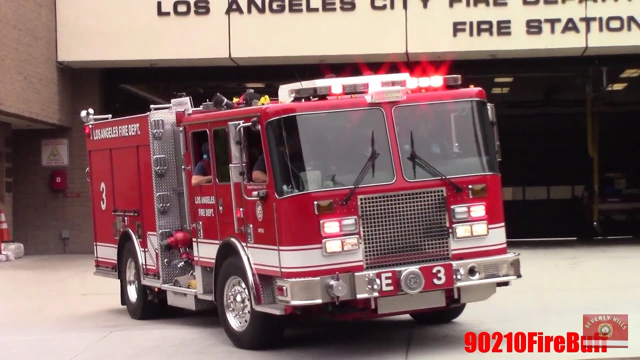 LAFD Engine 3 (2010 KME Predator) Responding - YouTube