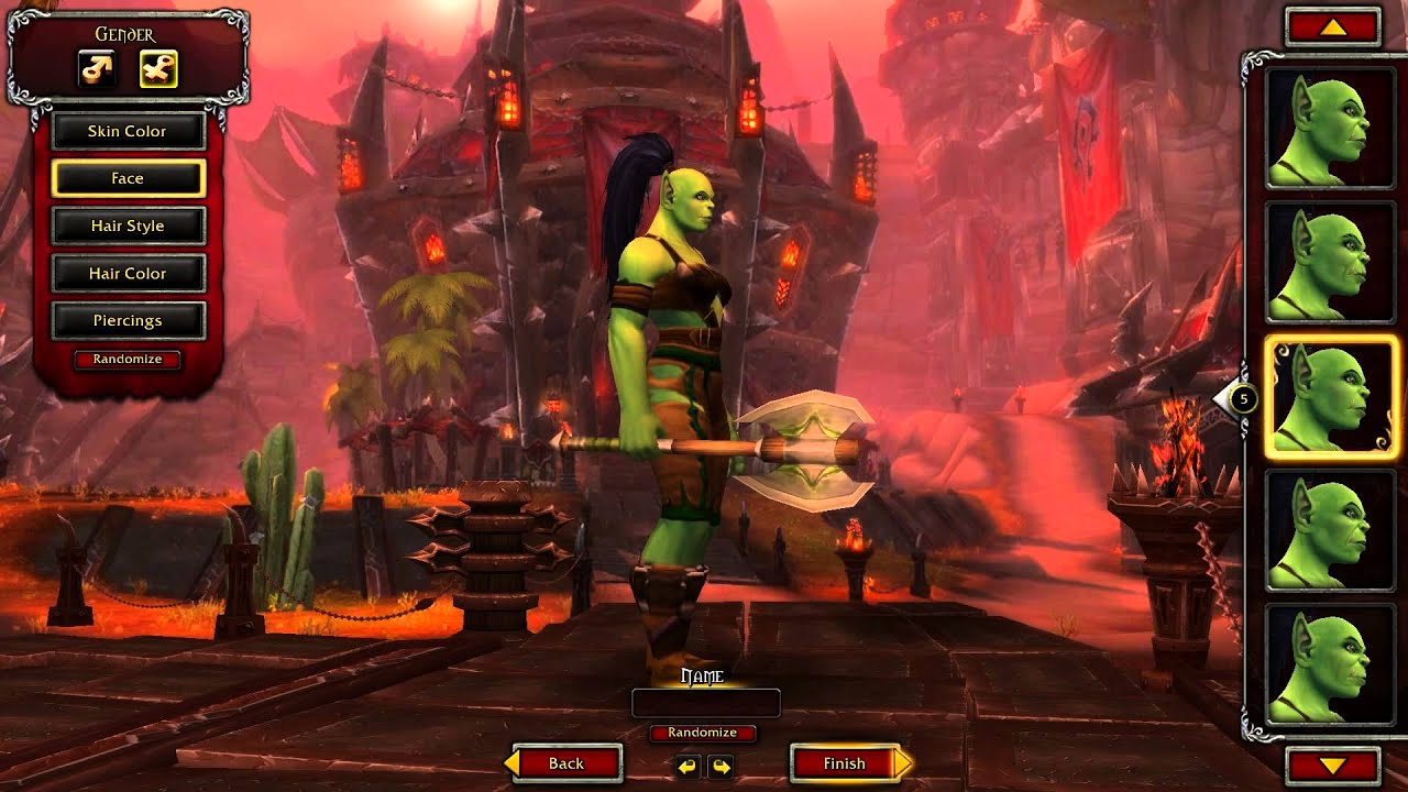 Female Orc Character Creation / Customization - WoW Warlords of Draenor ...
