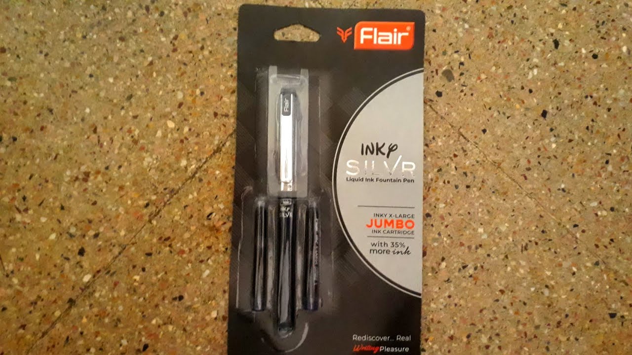 New Flair INKY SILVR Fountain pen unboxing and review 🖋 || JY Crazy ...