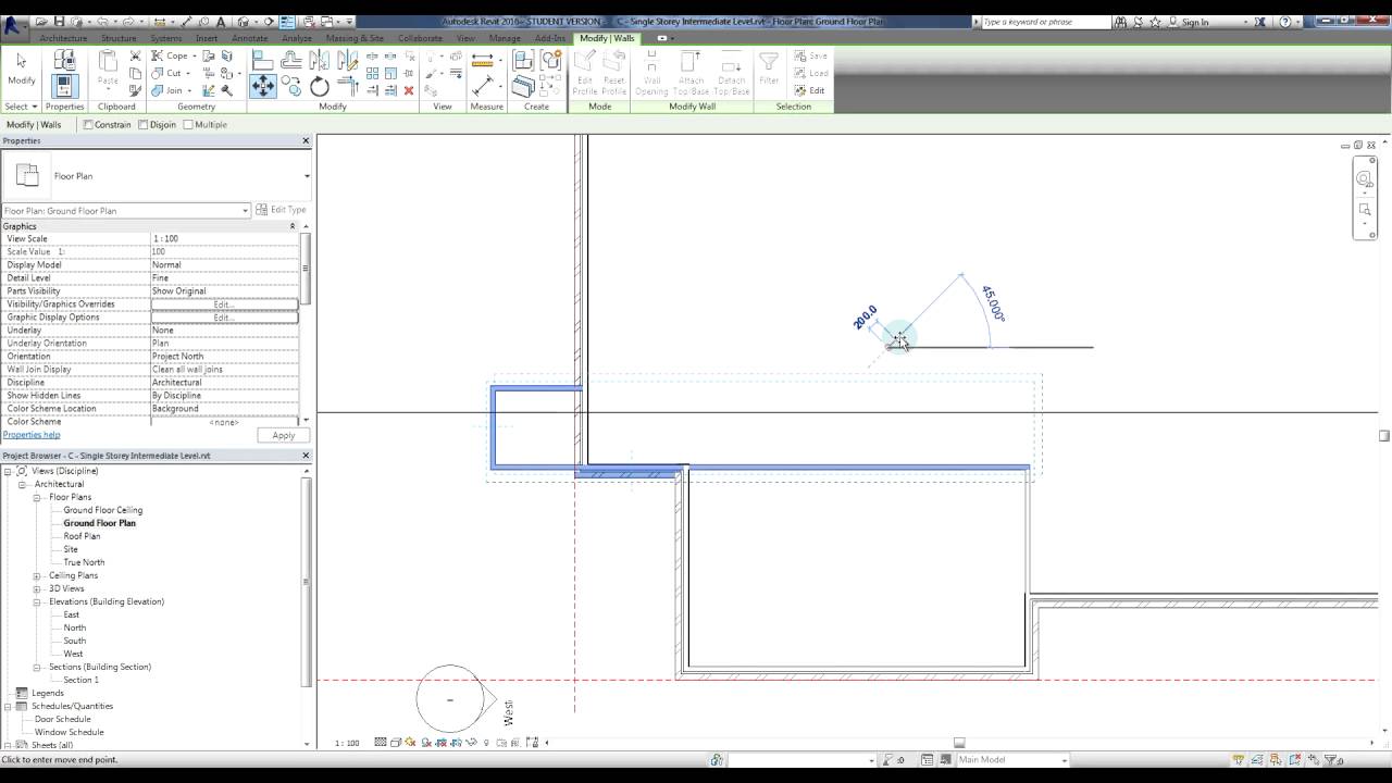 Revit - Single Storey Intermediate 10: Resizing a Garage and Porch ...
