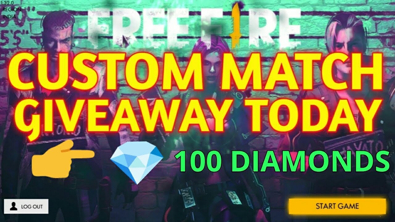 Free Fire 100 Diamonds Custom Giveaway Today - YouTube