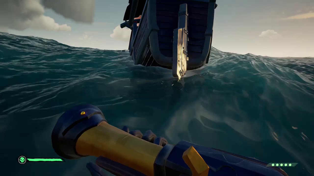 Sea of Thieves Fired Sloop versus our Brigantine - YouTube