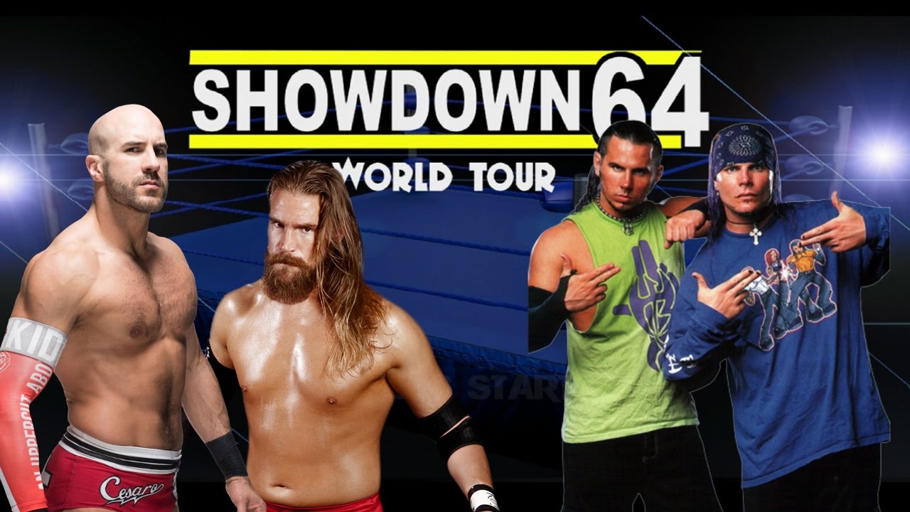 WWF No Mercy Cesaro and Chris Hero vs The Hardy Boyz Cage Match - YouTube