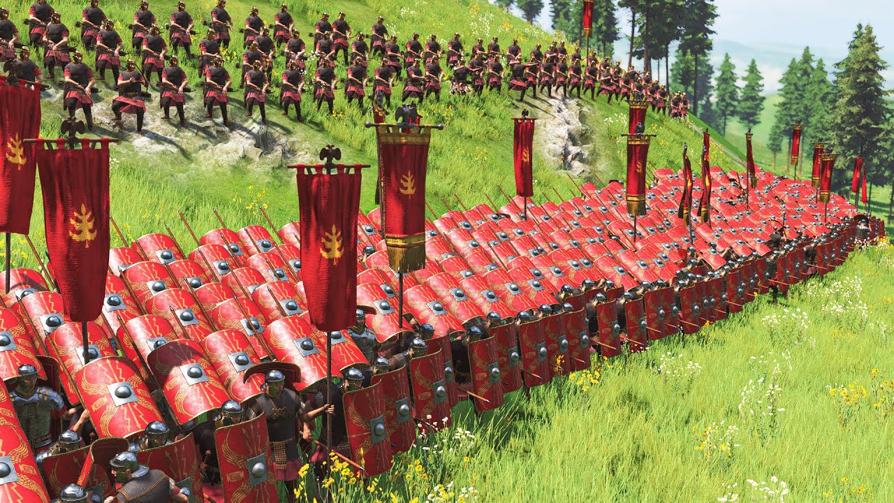 1000 Roman Shields vs 1000 Samurai – Mountain Battle | Mount & Blade 2 ...