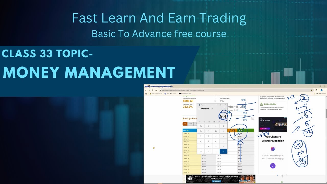 Basic To Advance Course | Class 33 Money Management | Binary Trading ...