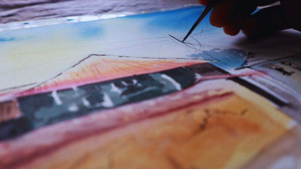 Watercolour Painting A3 Size Sheet Watercolour Landscape - YouTube