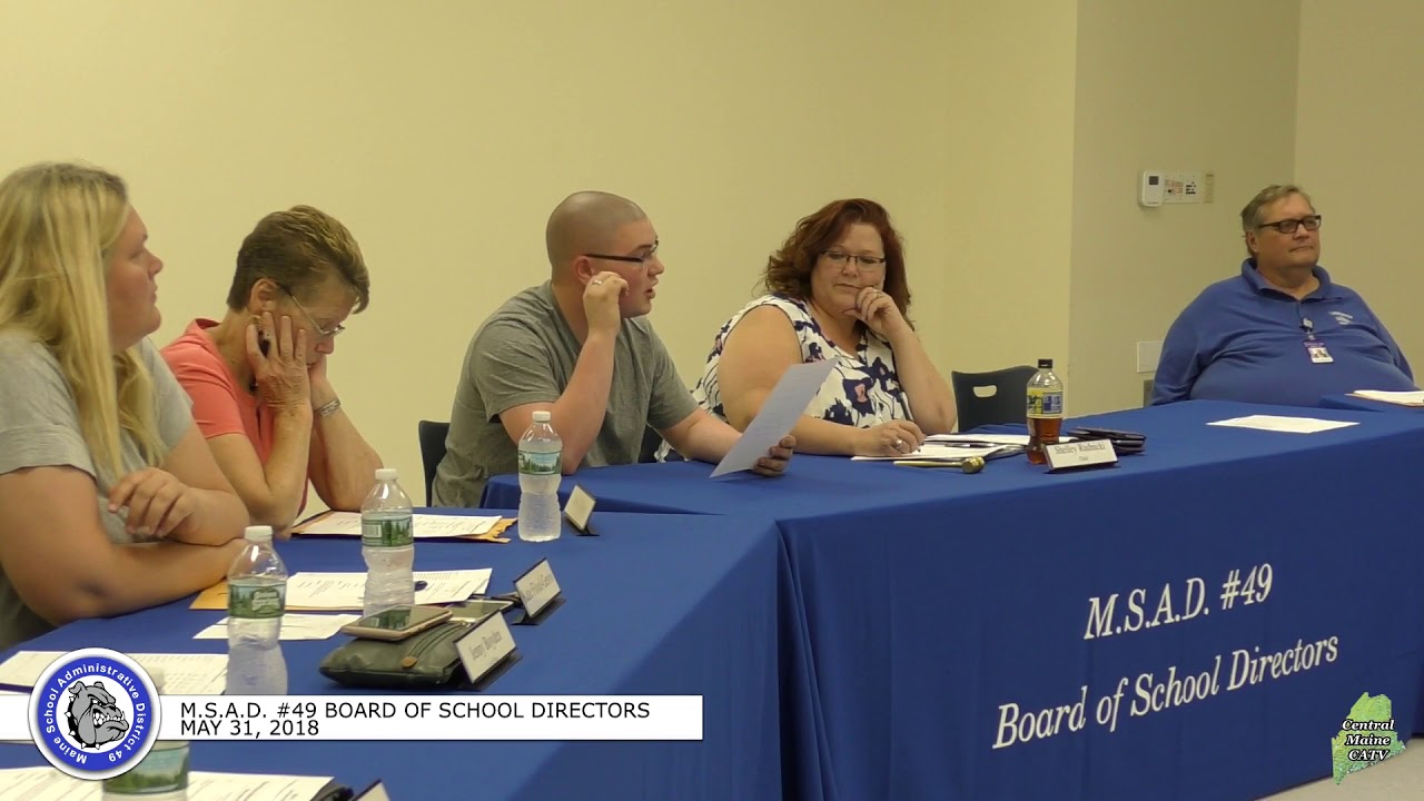 MSAD #49 School Board 5-31-18 - YouTube