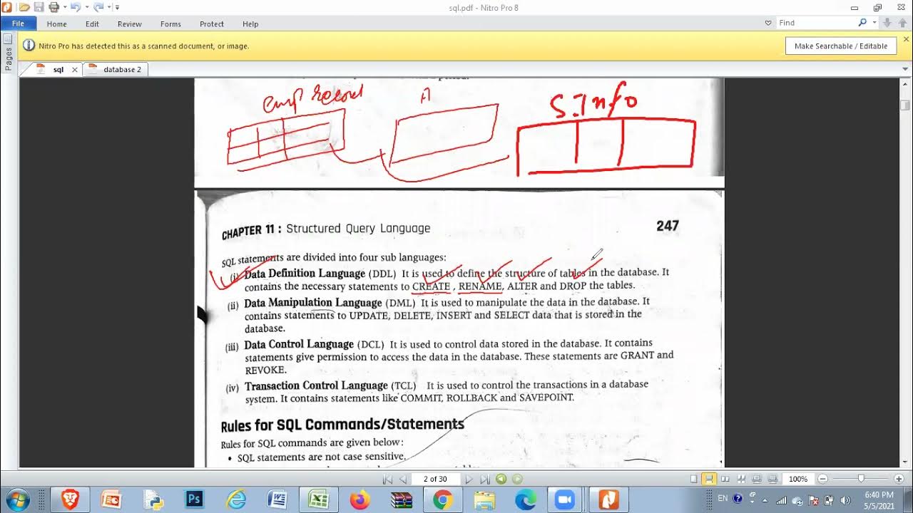SQL (Structured Query Language) lecture no 4 5-5-2021 class 12 computer science 083 CBSE - YouTube